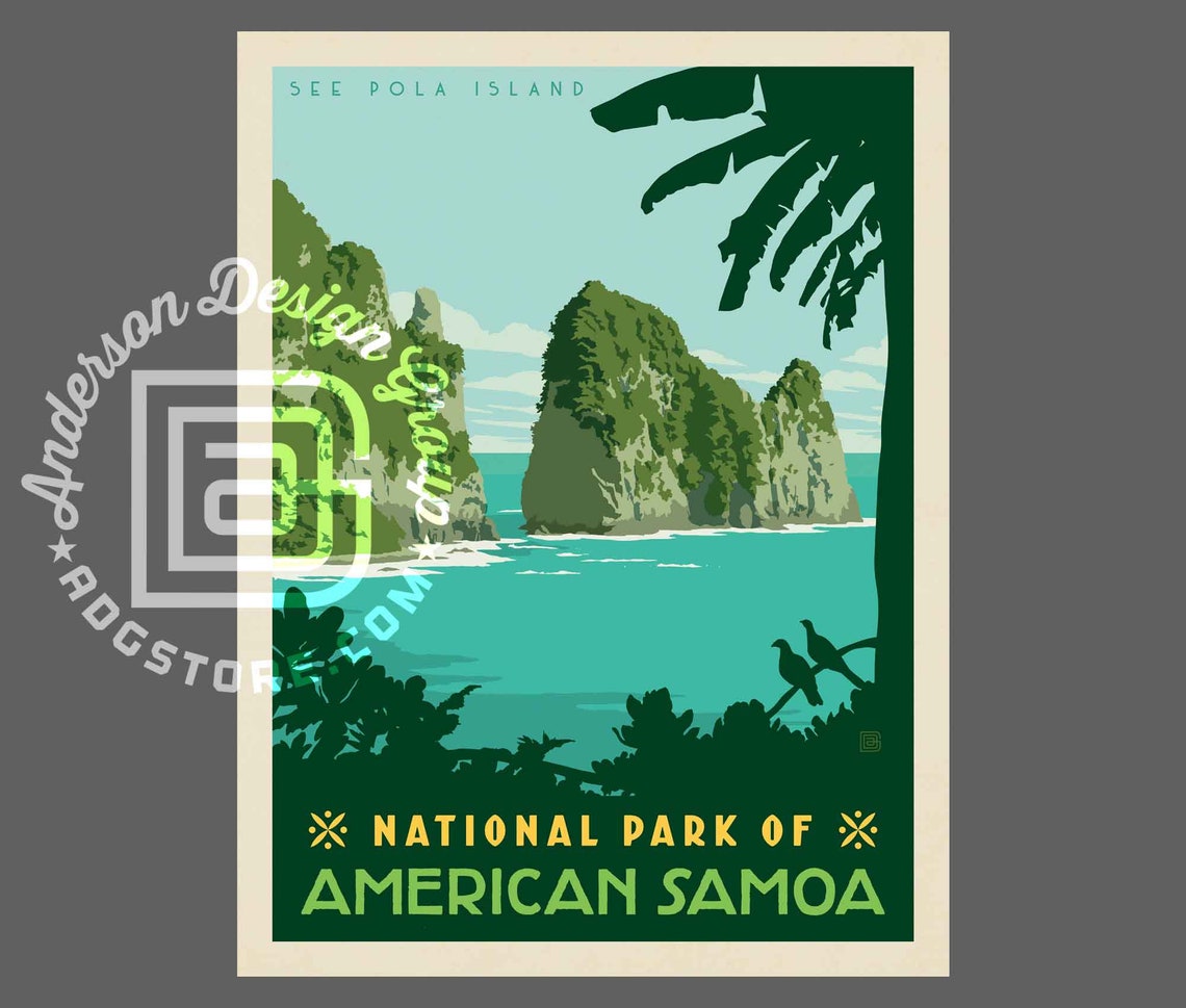American Samoa National Park Travel Poster by Anderson Design | Etsy