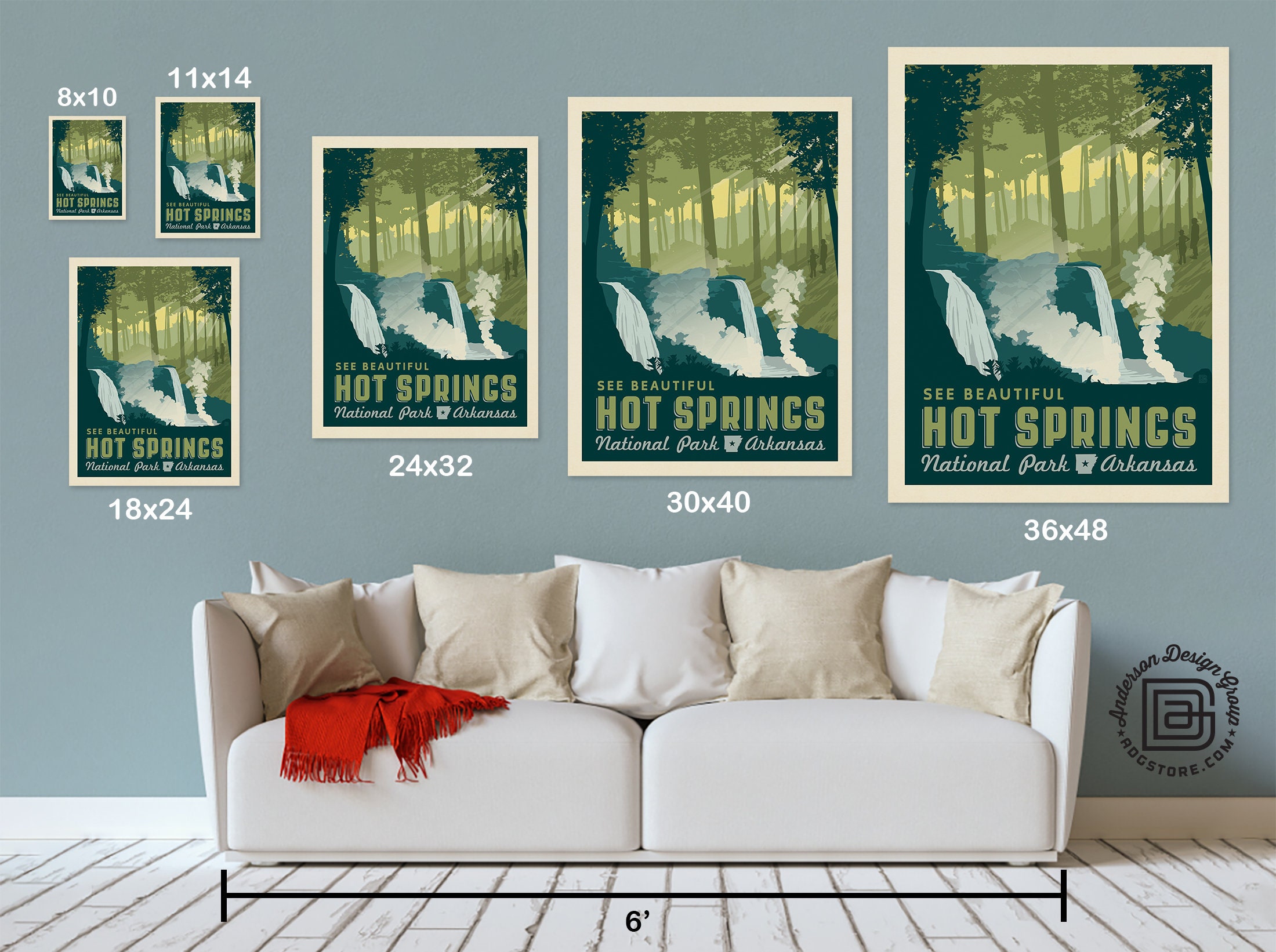 Hot Springs National Park Travel Poster by Anderson Design | Etsy