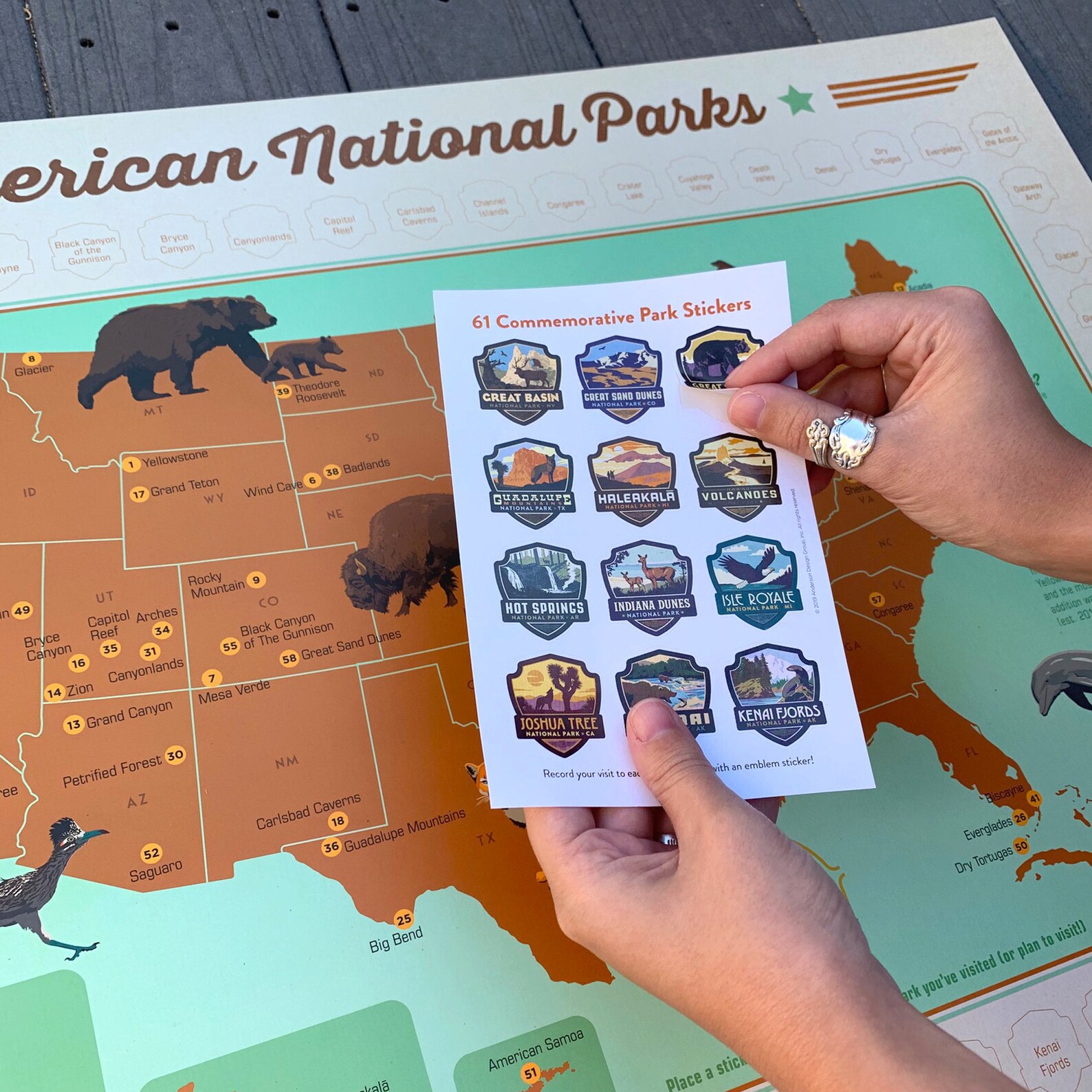 National Parks Sticker Map Travel Poster by Anderson Design | Etsy