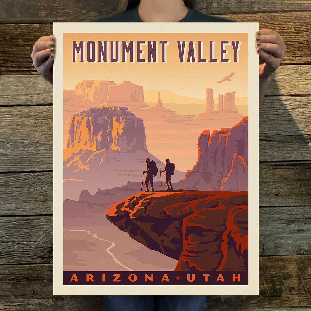Monument Valley National Monument: Hikers Travel Poster by Anderson ...