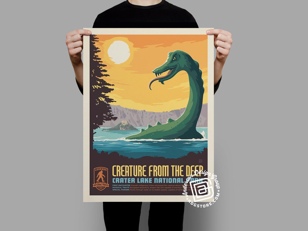 Creature From the Deep Crater Lake National Park Poster by Anderson ...