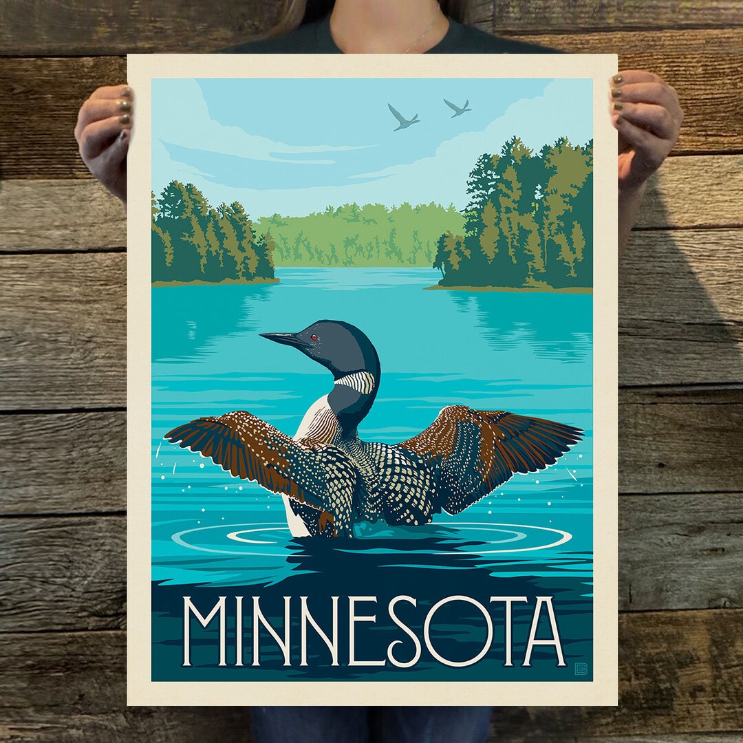 Minnesota: Loon Travel Poster by Anderson Design Group | American ...