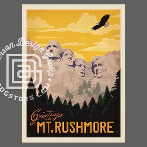 Mt. Rushmore National Memorial Travel Poster by Anderson Design Group ...
