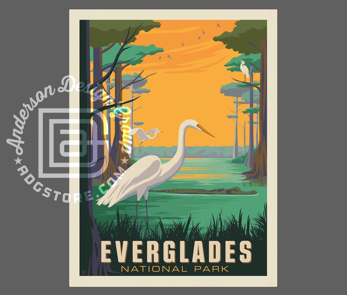 Everglades National Park Travel Poster by Anderson Design - Etsy