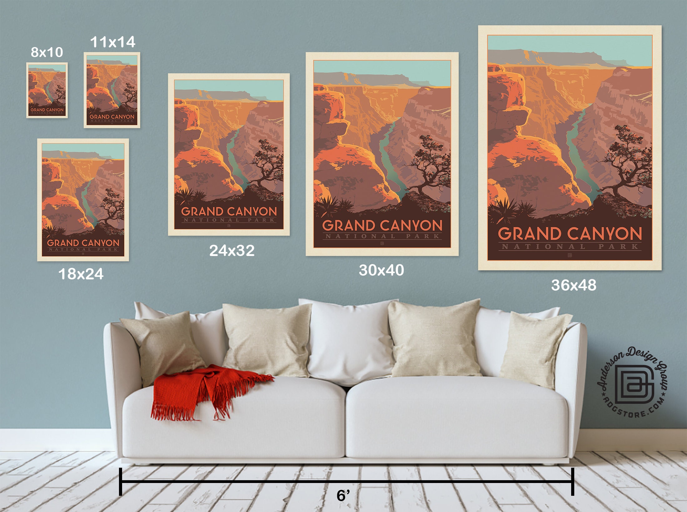 Grand Canyon River View National Park Travel Poster by Anderson Design ...