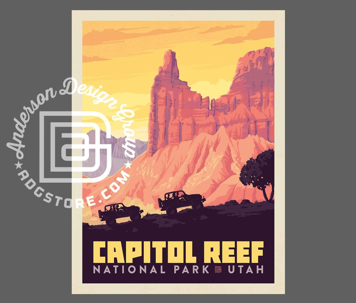 Capitol Reef National Park Travel Poster by Anderson Design - Etsy