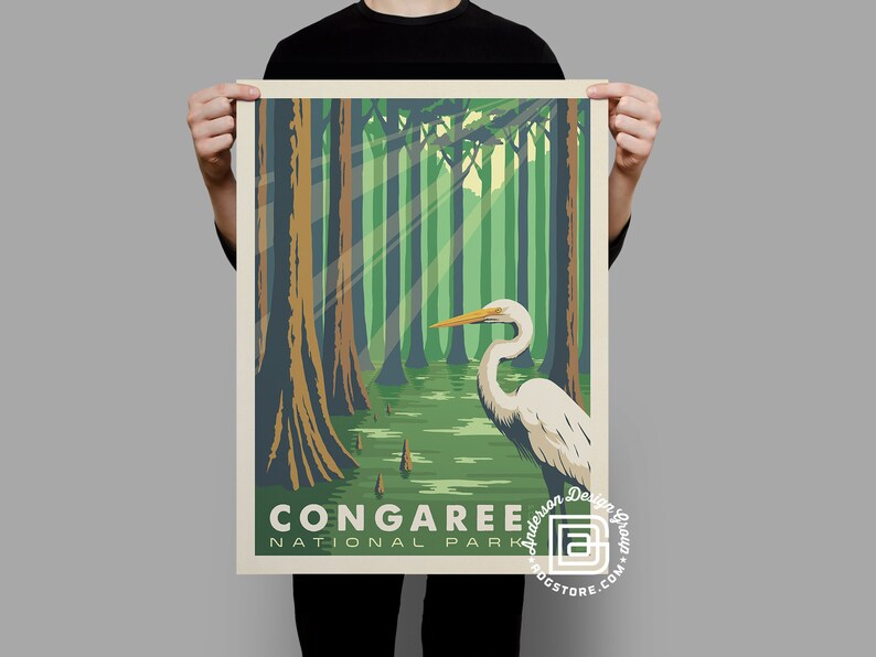 Congaree National Park Travel Poster by Anderson Design Group | Etsy