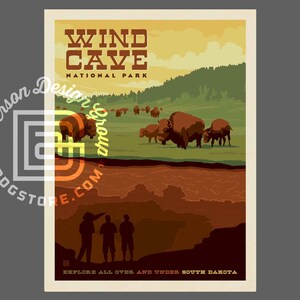 Wind Cave National Park Travel Poster by Anderson Design Group ...