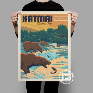 Katmai National Park Travel Poster by Anderson Design Group | National ...
