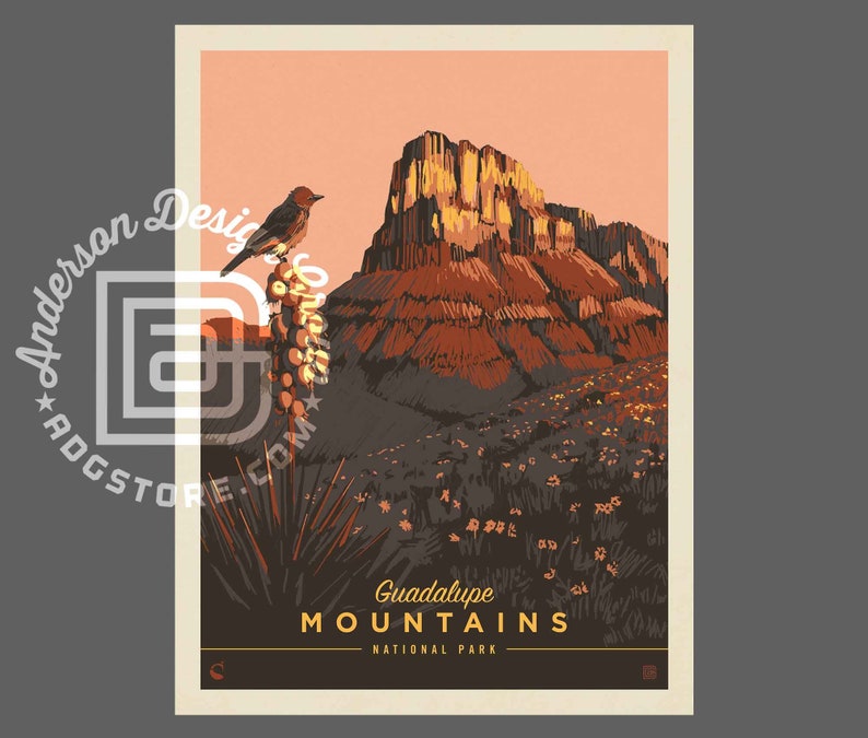 Guadalupe Mountains National Park Vintage Travel Poster by Kenneth ...
