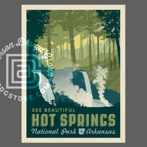 Hot Springs National Park Travel Poster by Anderson Design Group ...