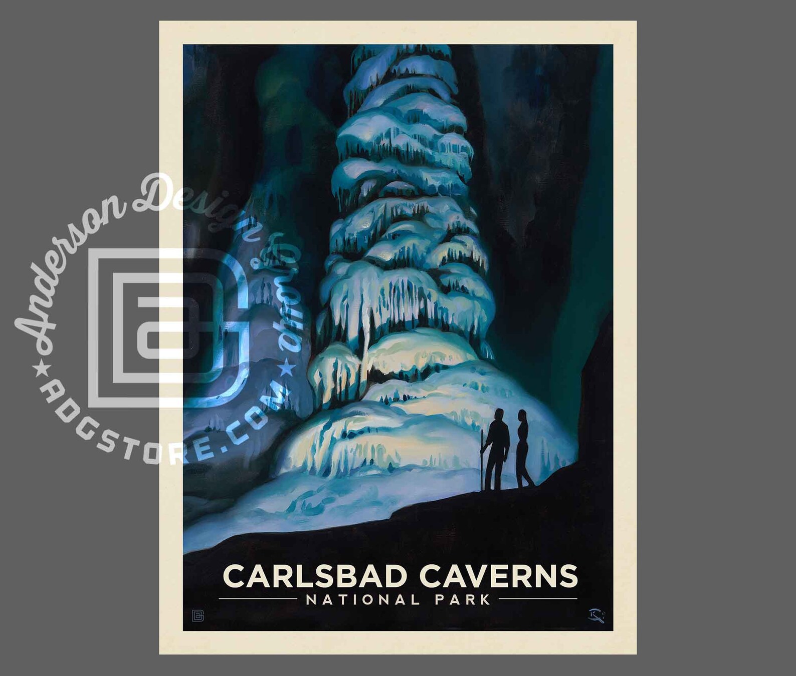Carlsbad Caverns National Park Vintage Travel Poster by Kai - Etsy