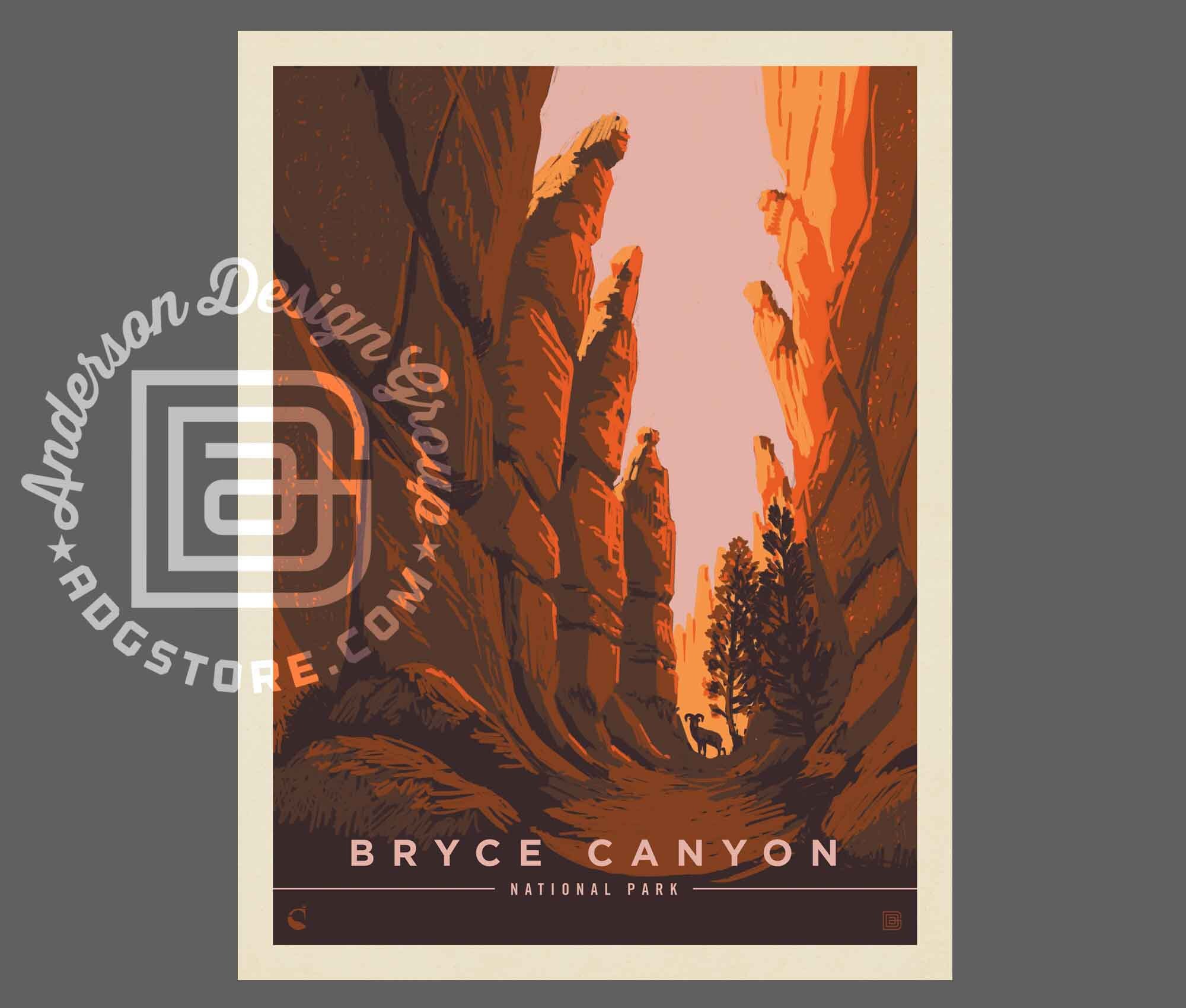 Bryce Canyon National Park Vintage Travel Poster by Kenneth | Etsy