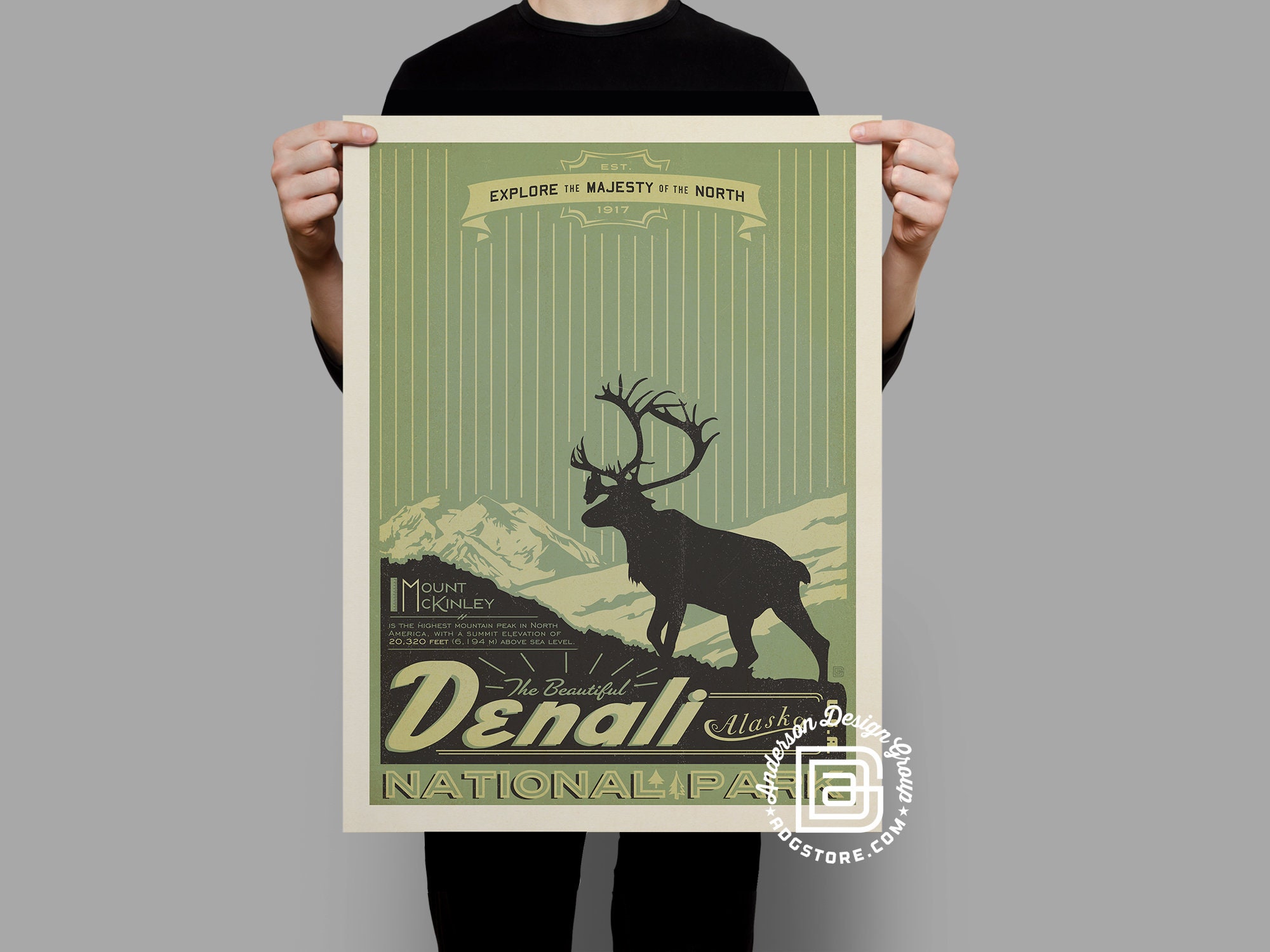 Denali National Park Vintage Travel Poster by Anderson Design Group ...