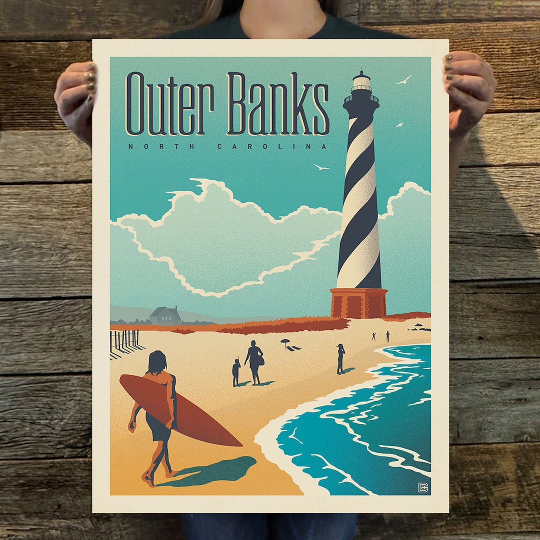 Outer Banks, NC Travel Poster by Anderson Design Group | American ...