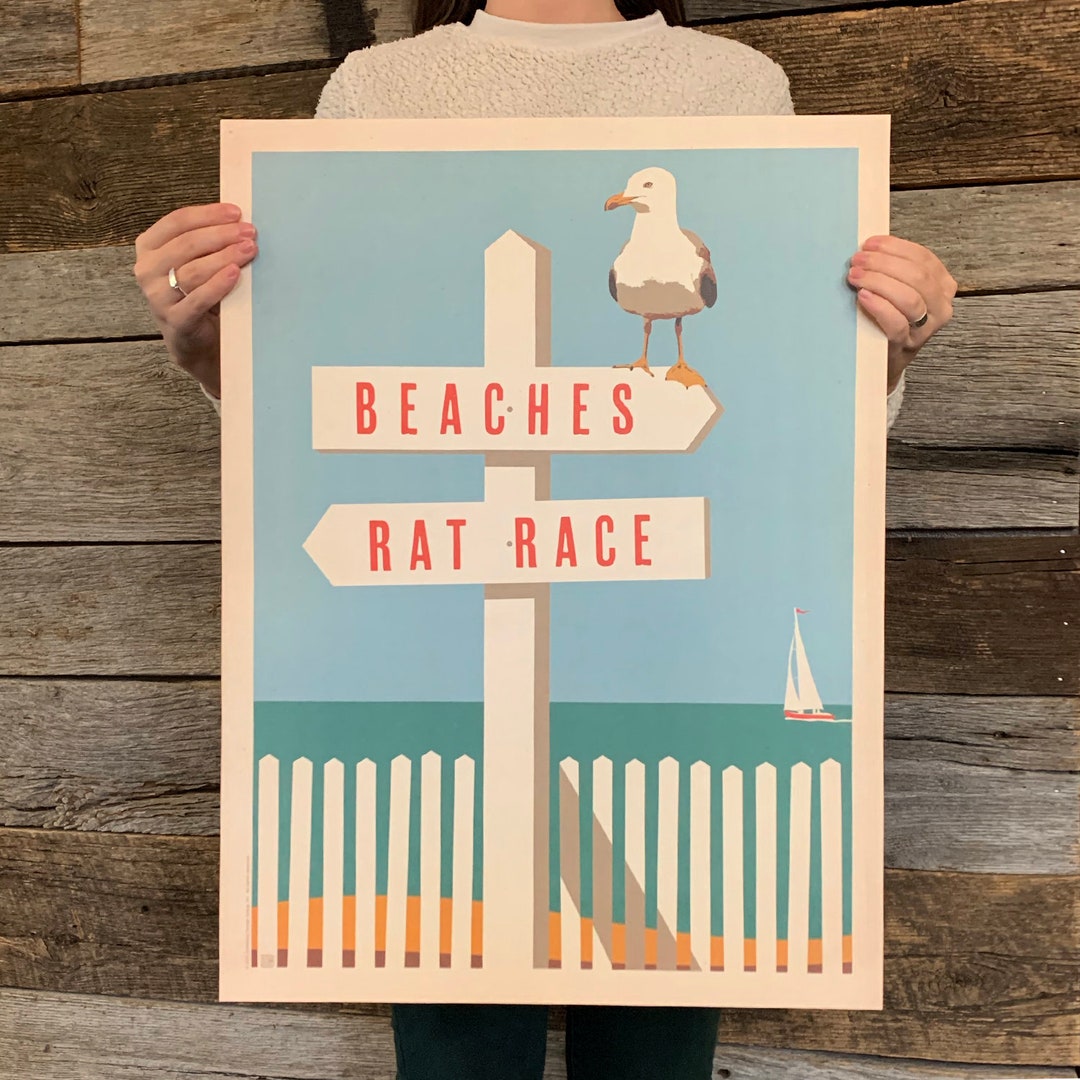 SALE: Beaches Rat Race Travel Poster by Anderson Design Group | Beach ...