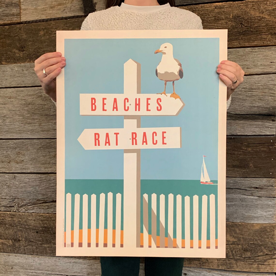 SALE: Beaches Rat Race Travel Poster by Anderson Design Group | Etsy