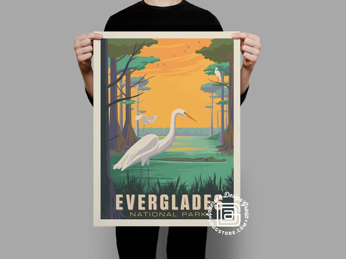 Everglades National Park Travel Poster by Anderson Design - Etsy