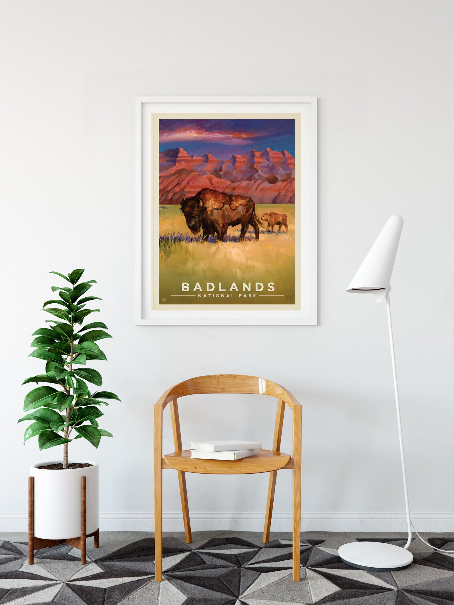 Badlands National Park Vintage Travel Poster by Kai Carpenter Anderson ...