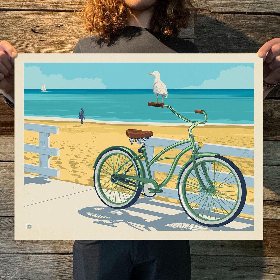 Beach Cruiser Travel Poster by Anderson Design Group | Coastal ...