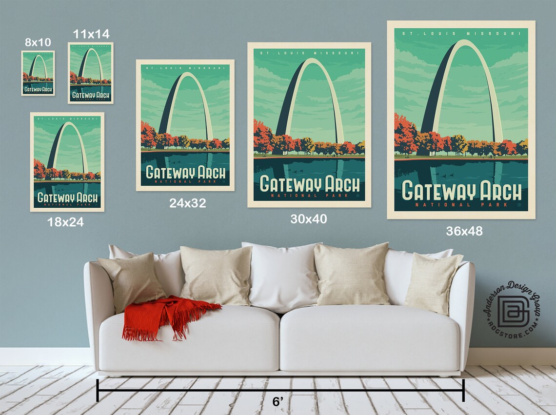 Gateway Arch National Park Travel Poster by Anderson Design - Etsy