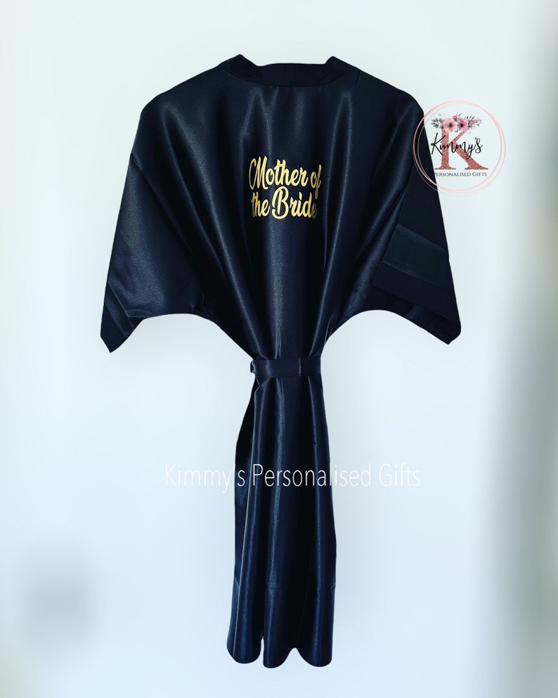Bridal Robe Black Robe Bridal Gown Personalised Robes - Etsy