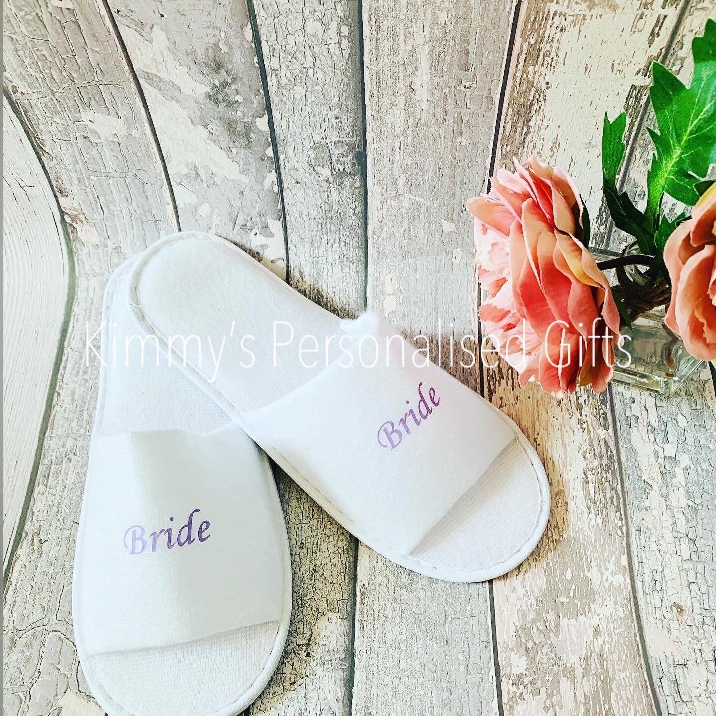 Bridesmaid Slippers Personalised Slippers Bride to be Gifts | Etsy