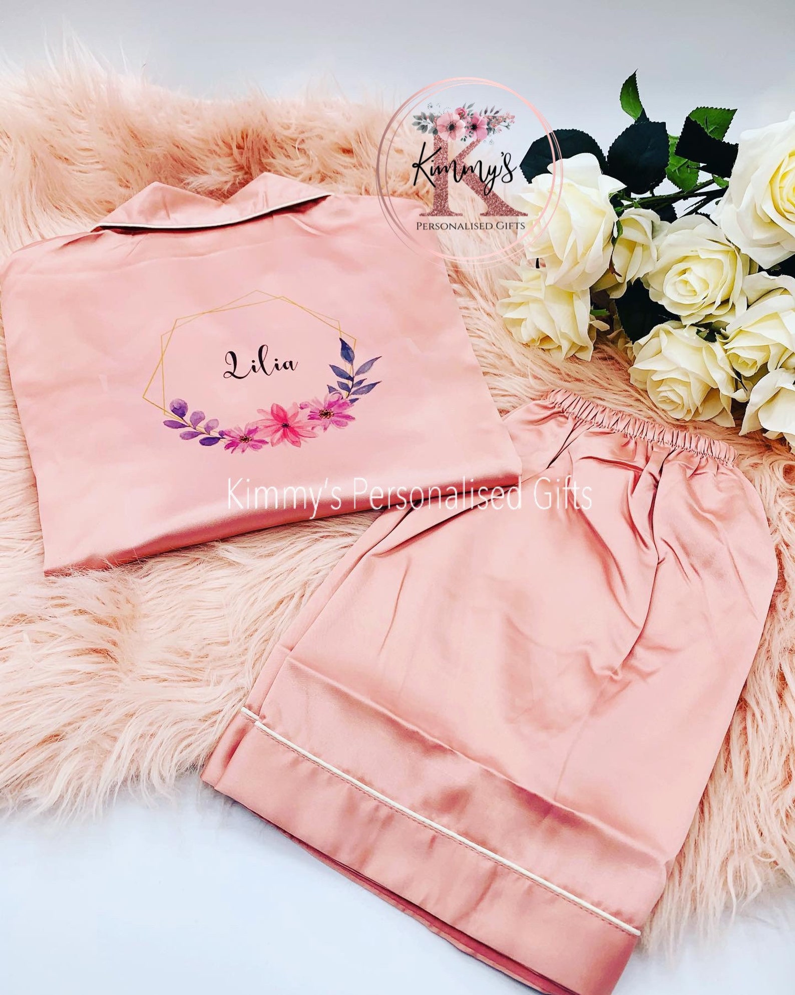 Flower Girl Pyjamas, Flower Girl Pjs, Childrens Pjs, Birthday Pjs ...