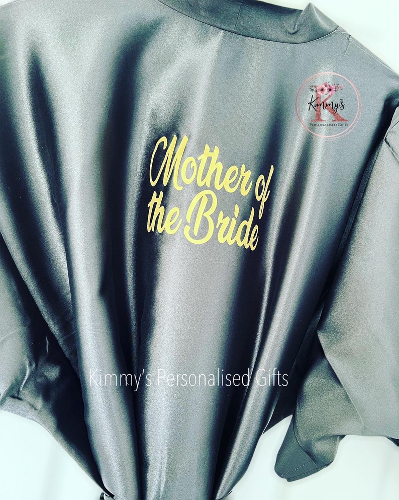 Bridal Robe, Black Robe, Bridal Gown, Personalised Robes, Dressing Gown ...
