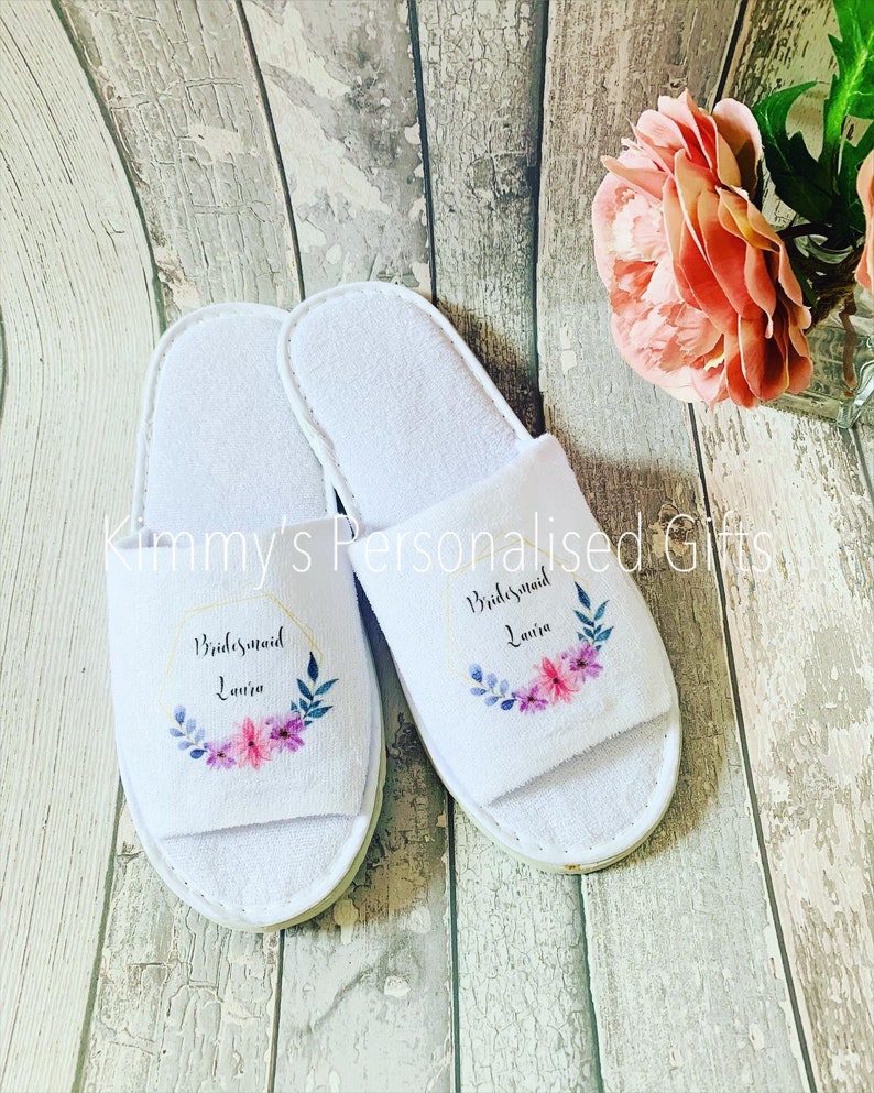 Bridesmaid Slippers, Personalised Slippers, Bride to Be Gifts, Bridal ...