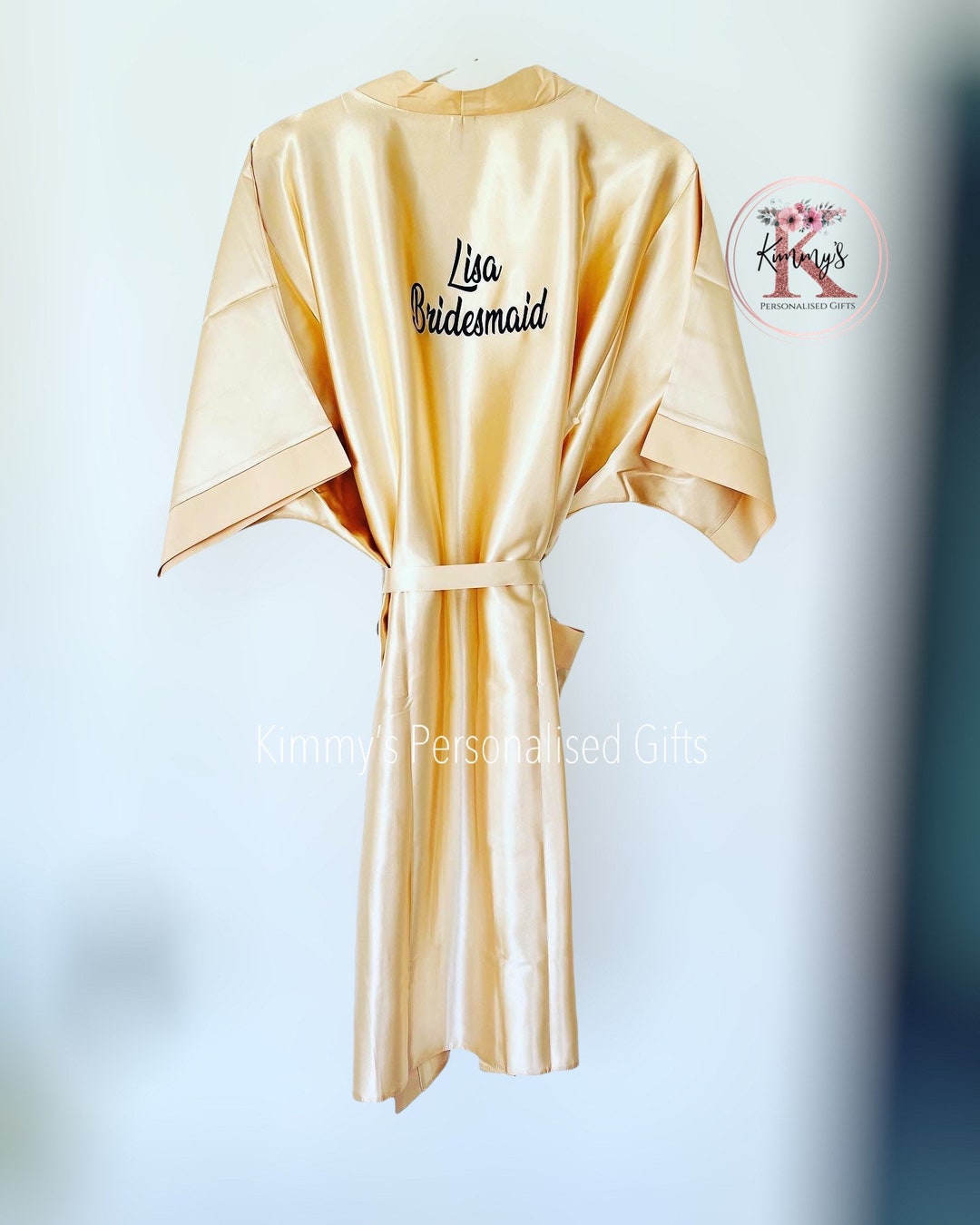 Champagne Robe, Bridal Gown, Personalised Robes, Dressing Gown ...