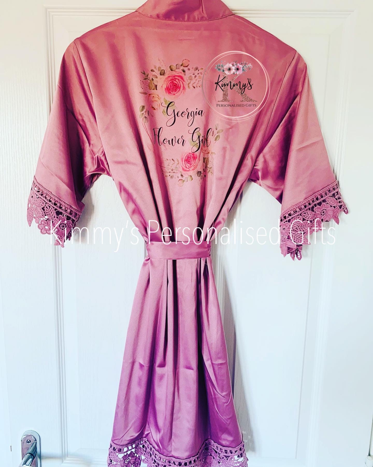Children's Mauve Personalised Robe Personalised Gown | Etsy