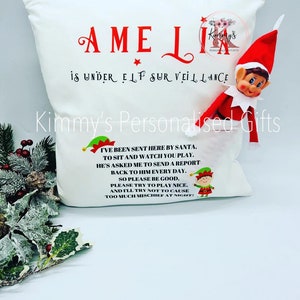 Personalised Elf Cushion, Christmas Cushion, Christmas Eve, the Elf ...