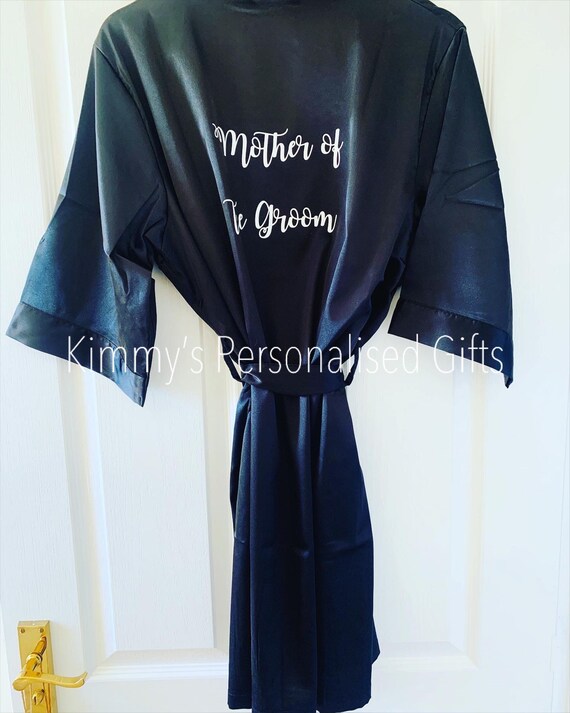 Bridal Robe Black Robe Bridal Gown Personalised Robes | Etsy