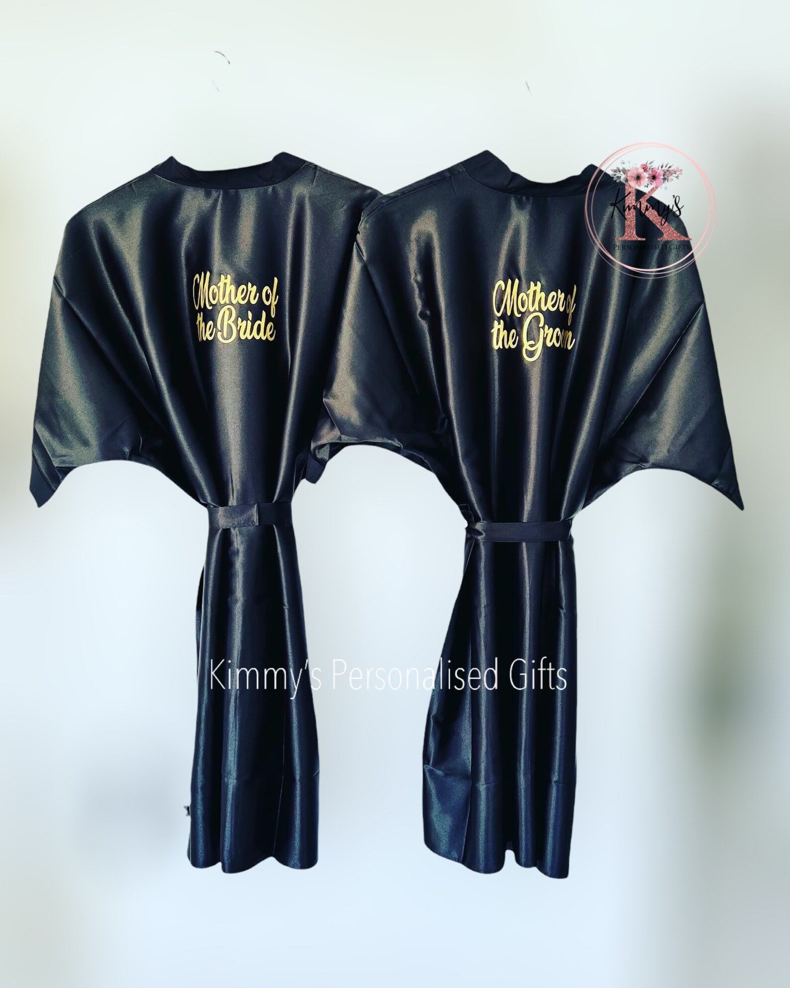 Bridal Robe Black Robe Bridal Gown Personalised Robes - Etsy
