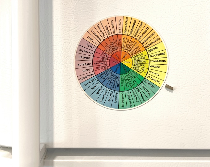 Feelings Wheel MAGNET, Mental Health Magnet, Therapy Tool, Counselor ...