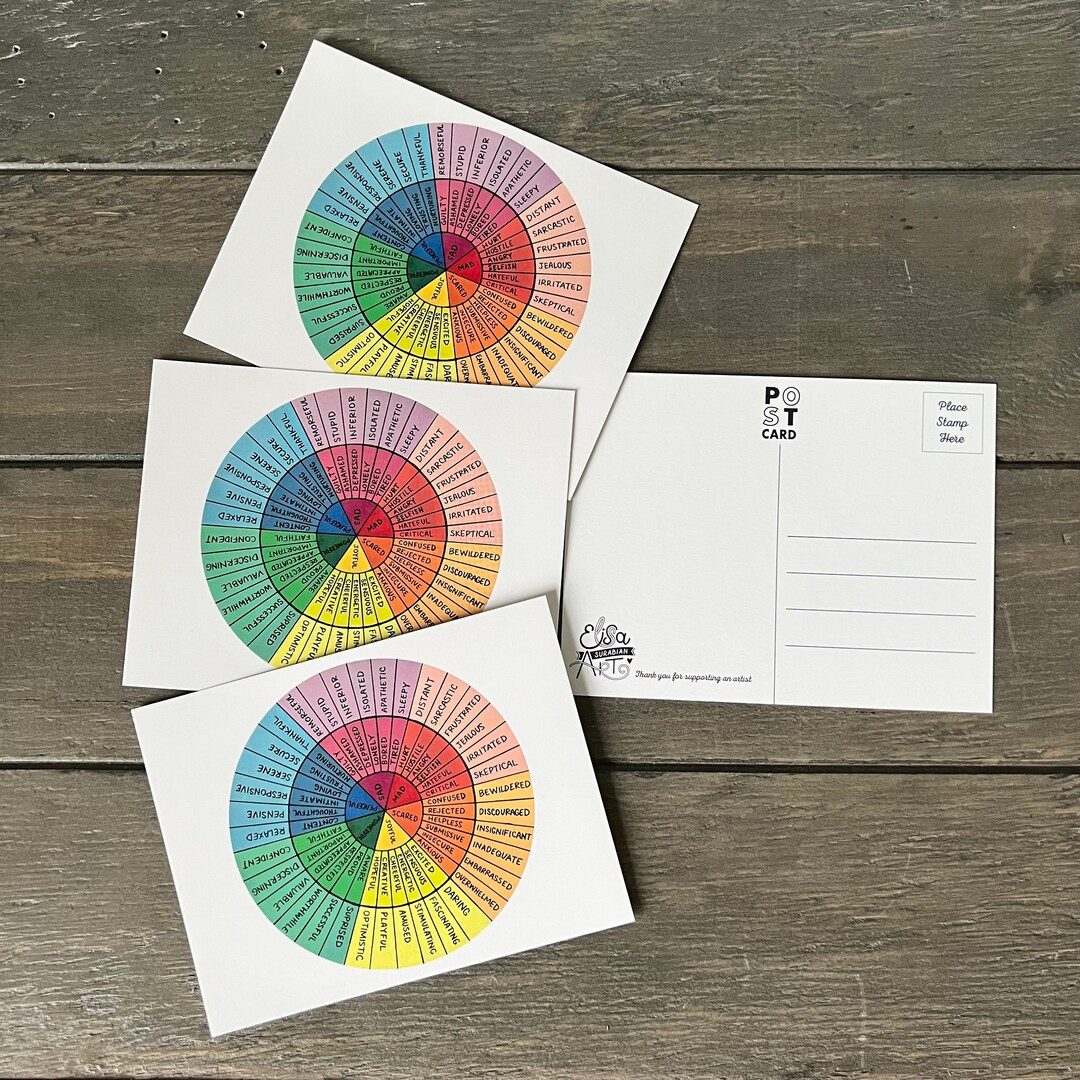 Emotion Wheel Postcards - Etsy