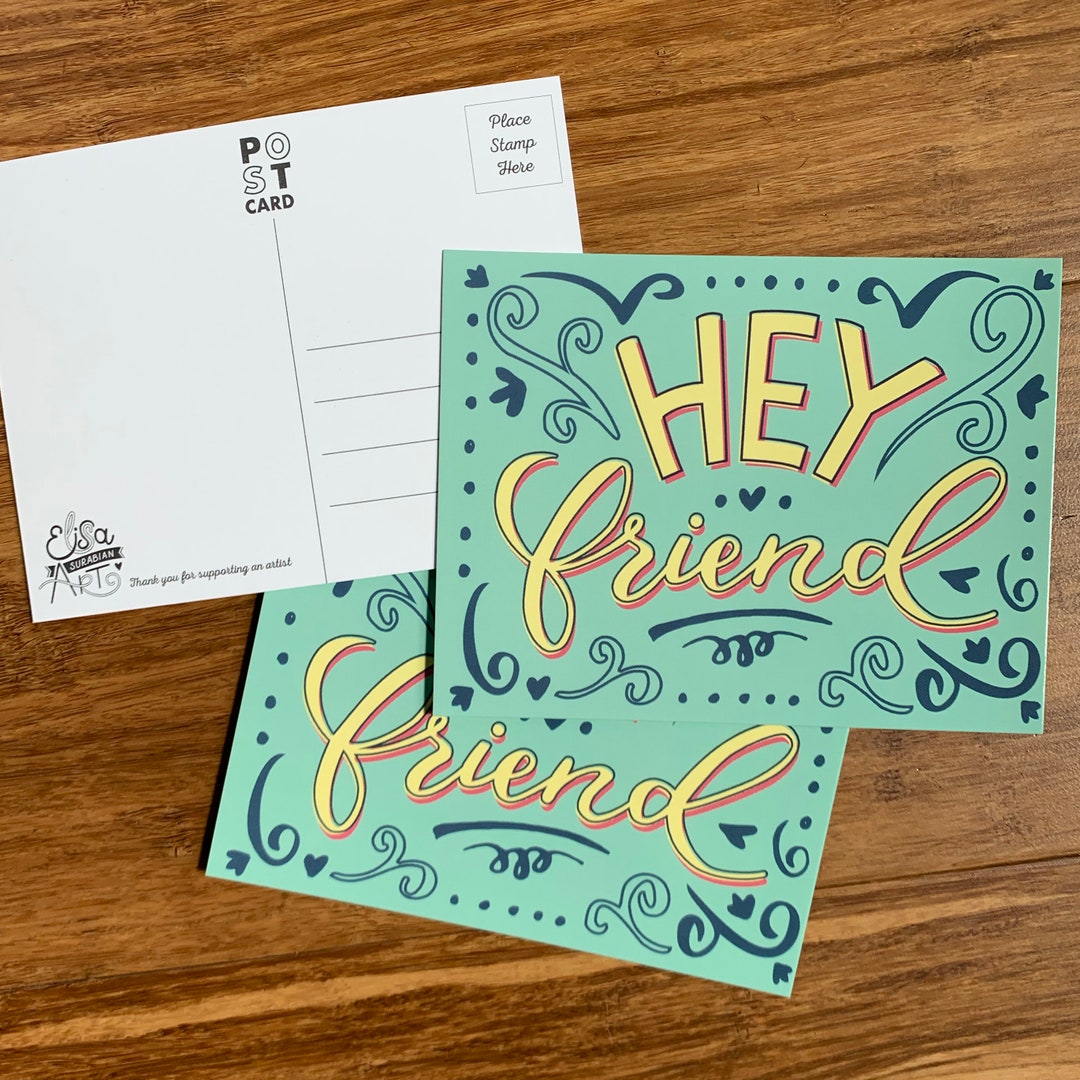 Hey Friend Postcards (set of 3) - Etsy
