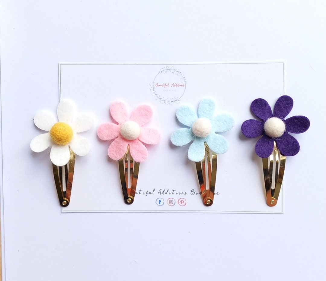 Daisy Snap Clips. Hair Clips. Flowers - Etsy