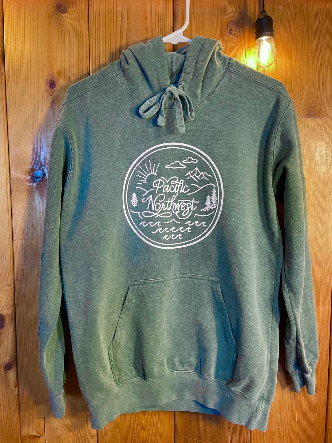 Pacific Northwest Small Hooded Sweatshirt, Bella Canvas Unisex Camping ...
