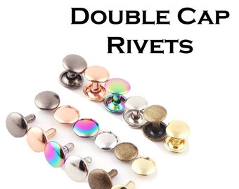 40 Sets of 12mm Flat Double Cap Solid Brass Rivets for Leather - Etsy