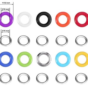Colored Grommet Kit - 400pc 3/16" 5mm Eyelets With Washers, Eyelet ...