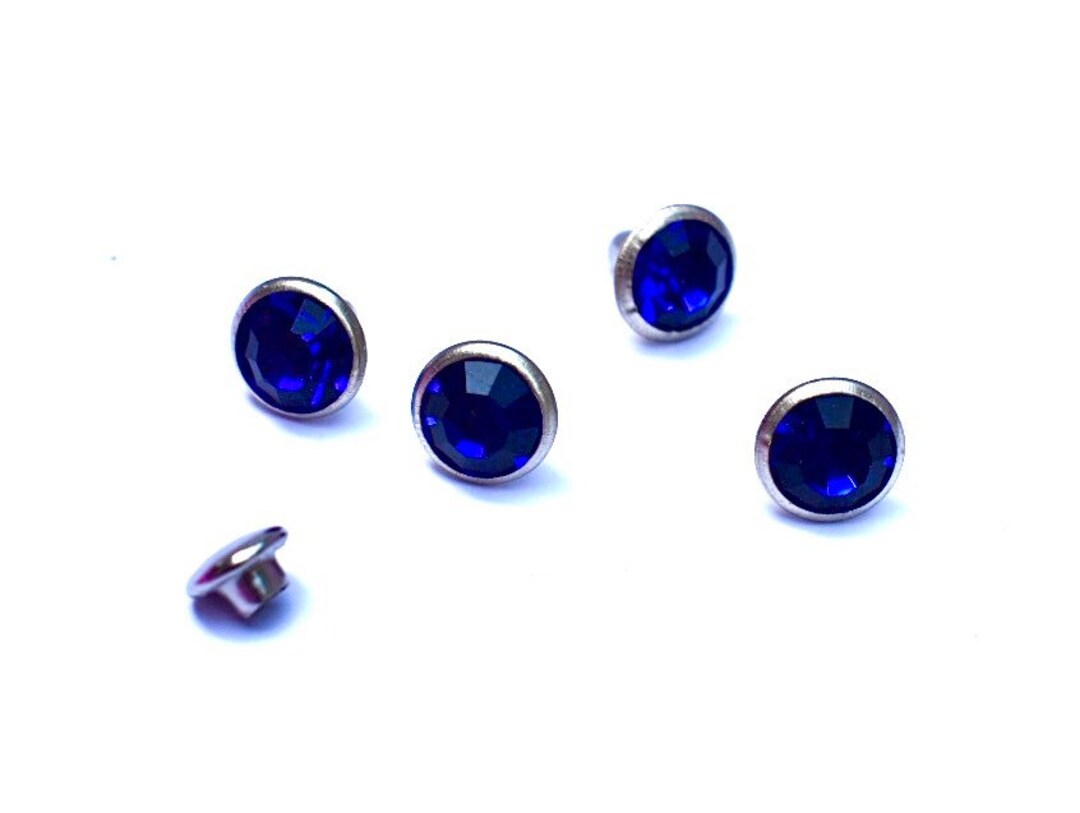 Sapphire Rhinestone Rivets - 4mm 6mm 8mm Blue Crystal Rivets - Gem ...