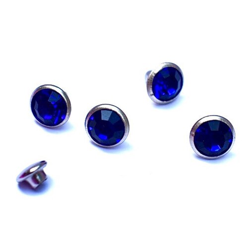 Navy Rhinestone Rivets 4mm 6mm 8mm Montana Blue Crystal - Etsy