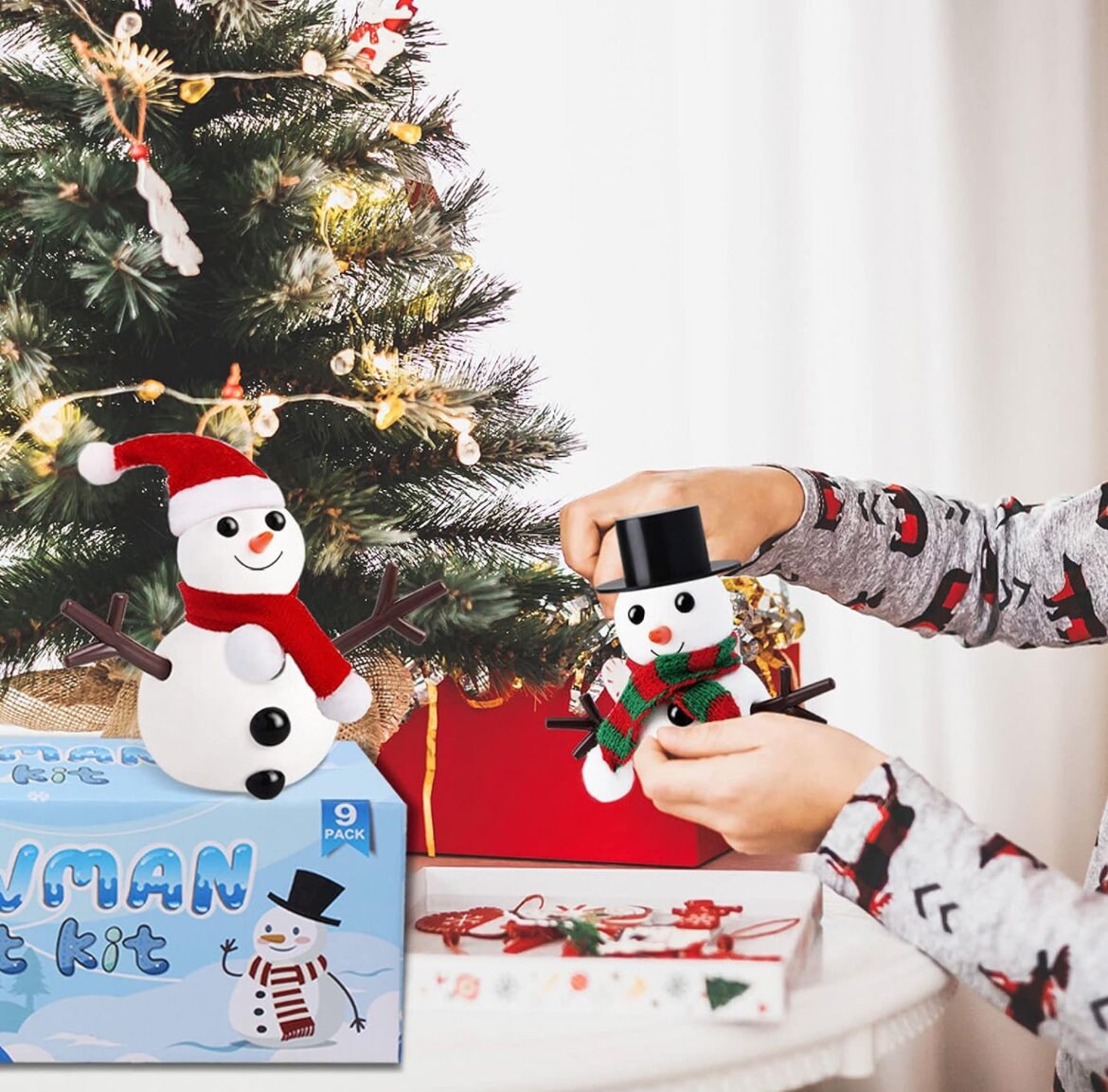 Snowman Kit - DIY Fun Build Your Own Snowman Ornament Christmas Decor ...