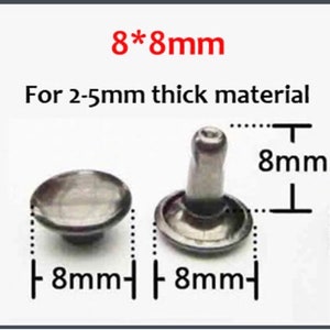 Gunmetal Rivets for Leather - 100ct 8mm Small Bronze Cap Rivet Studs ...