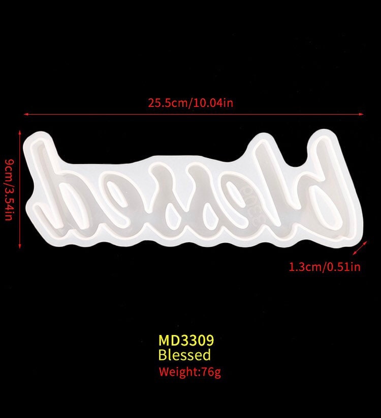 Blessed Resin Mold Kit Large Word Kit Blessed Mantle Piece - Etsy