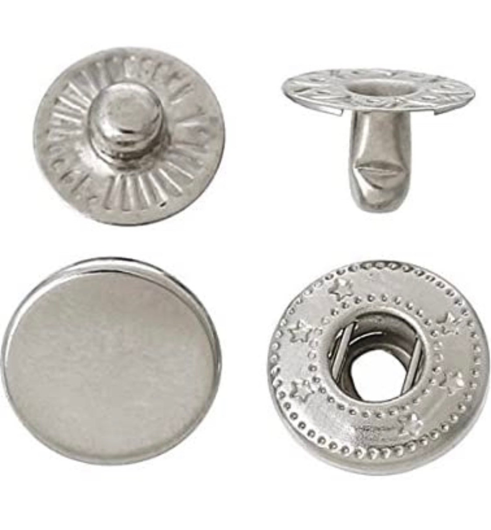 Metal Snaps, Spring Snap Buttons - 10mm 12.5mm 15mm Snaps - #633 #831 ...