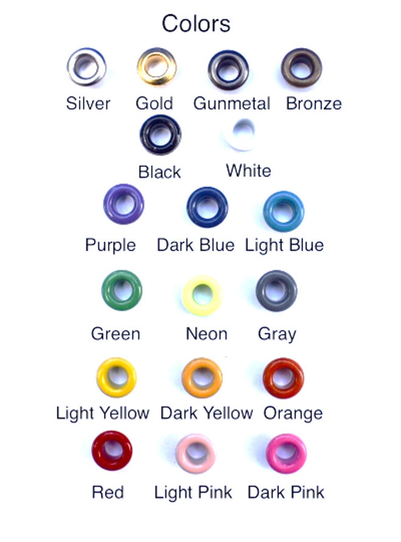 Eyelets - Colored Grommets 12mm 10mm 8mm 6mm 5mm 4mm 3mm 2mm Size -2 - Etsy