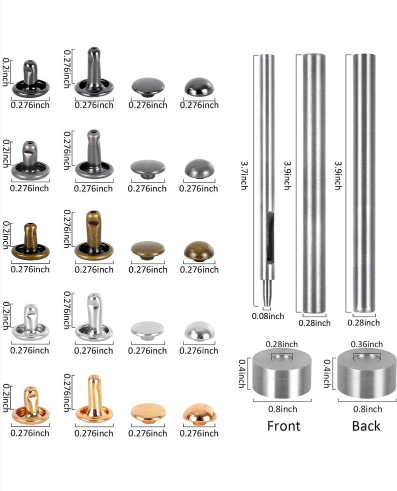 9mm Dome and Cap Rivet Kit 480 Sets Mushroom and Double Cap - Etsy